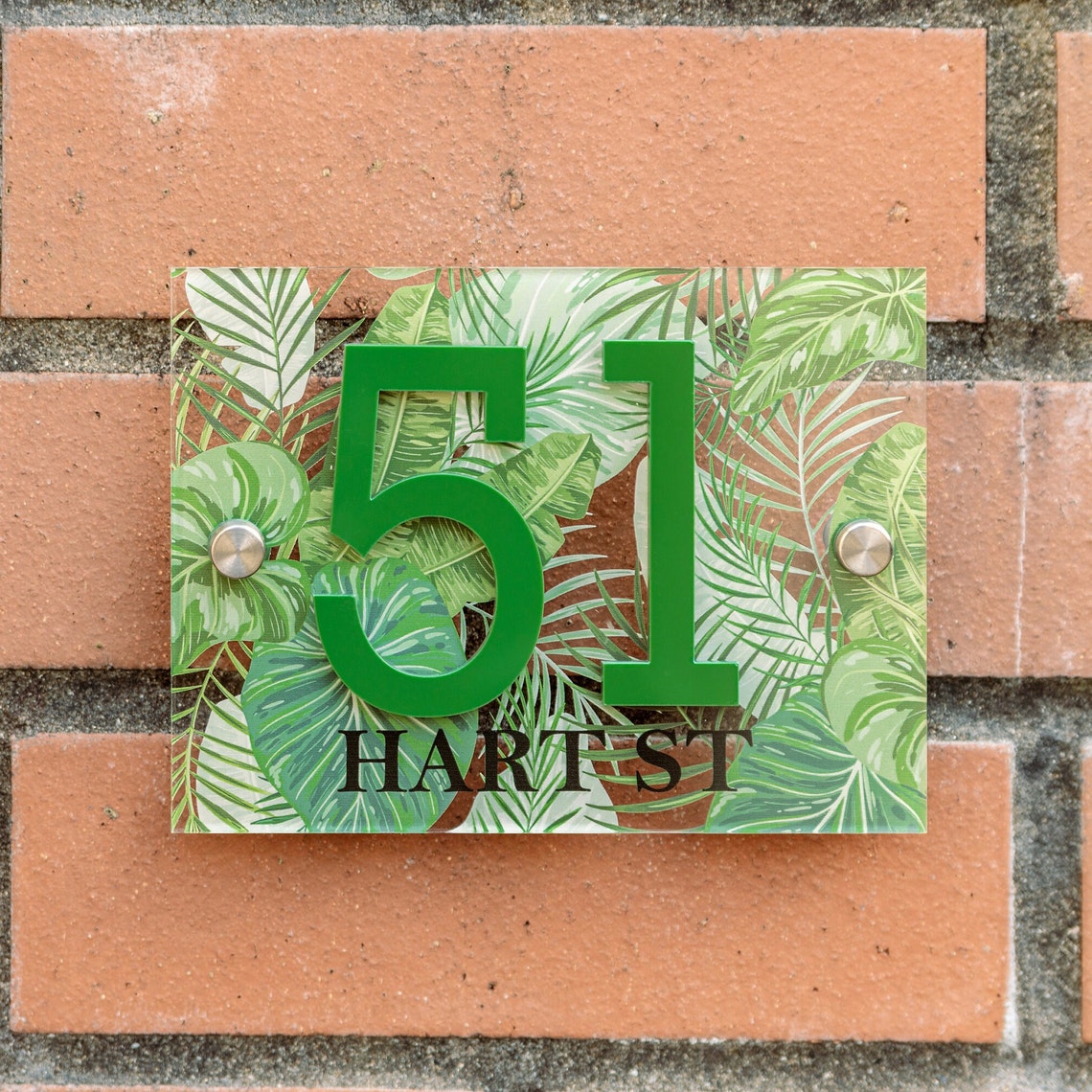 Tropical House Personalised Acrylic Door Number Sign With - Etsy