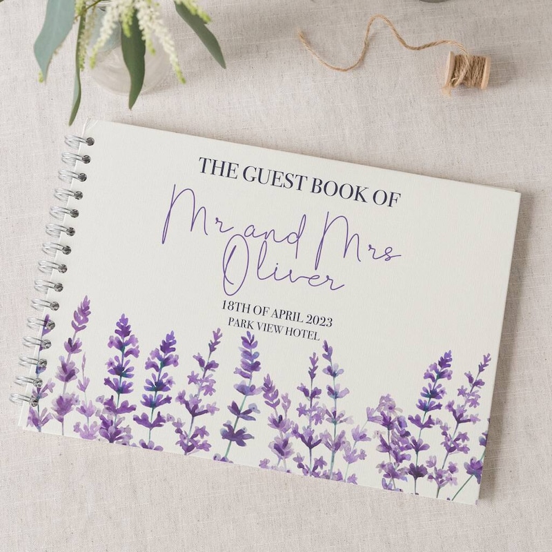 Lavender Guest Book - Etsy