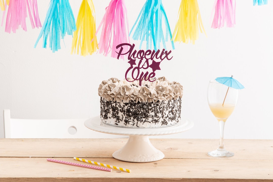 Personalized Birthday Cake Topper - Custom Name & Age, Star Detail - Etsy