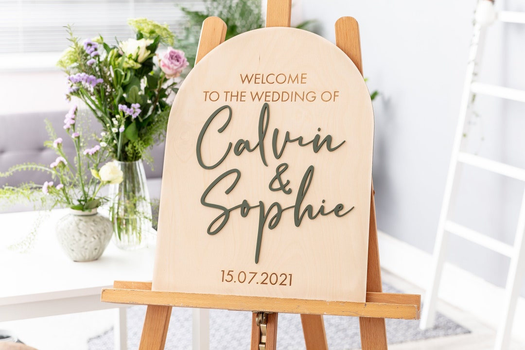 Welcome Wedding Arch Sign in Wood and Acrylic - Etsy