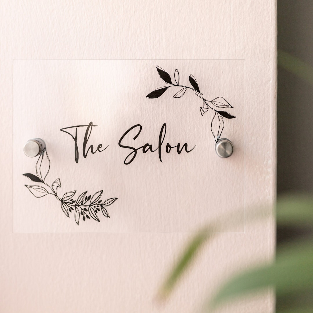 Personalised Wall Mounted Acrylic Leaves Office Sign With Fixings - Etsy