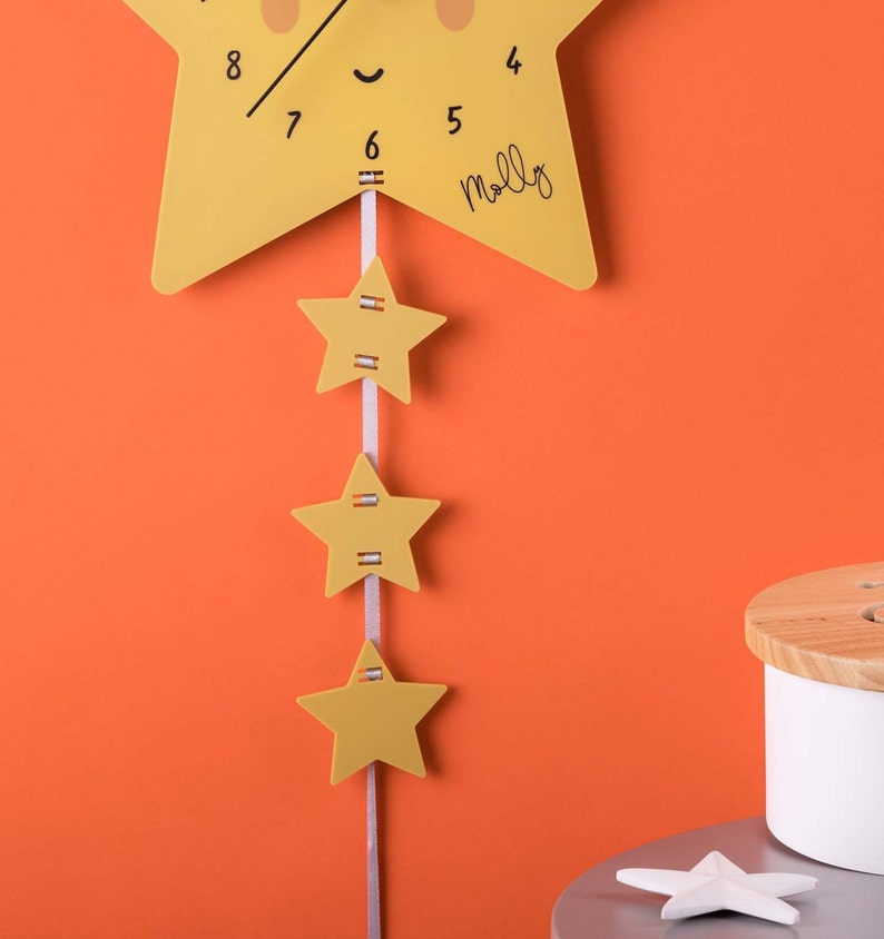 Children's Sleepy Star Matt Bedroom Clock With Name - Etsy