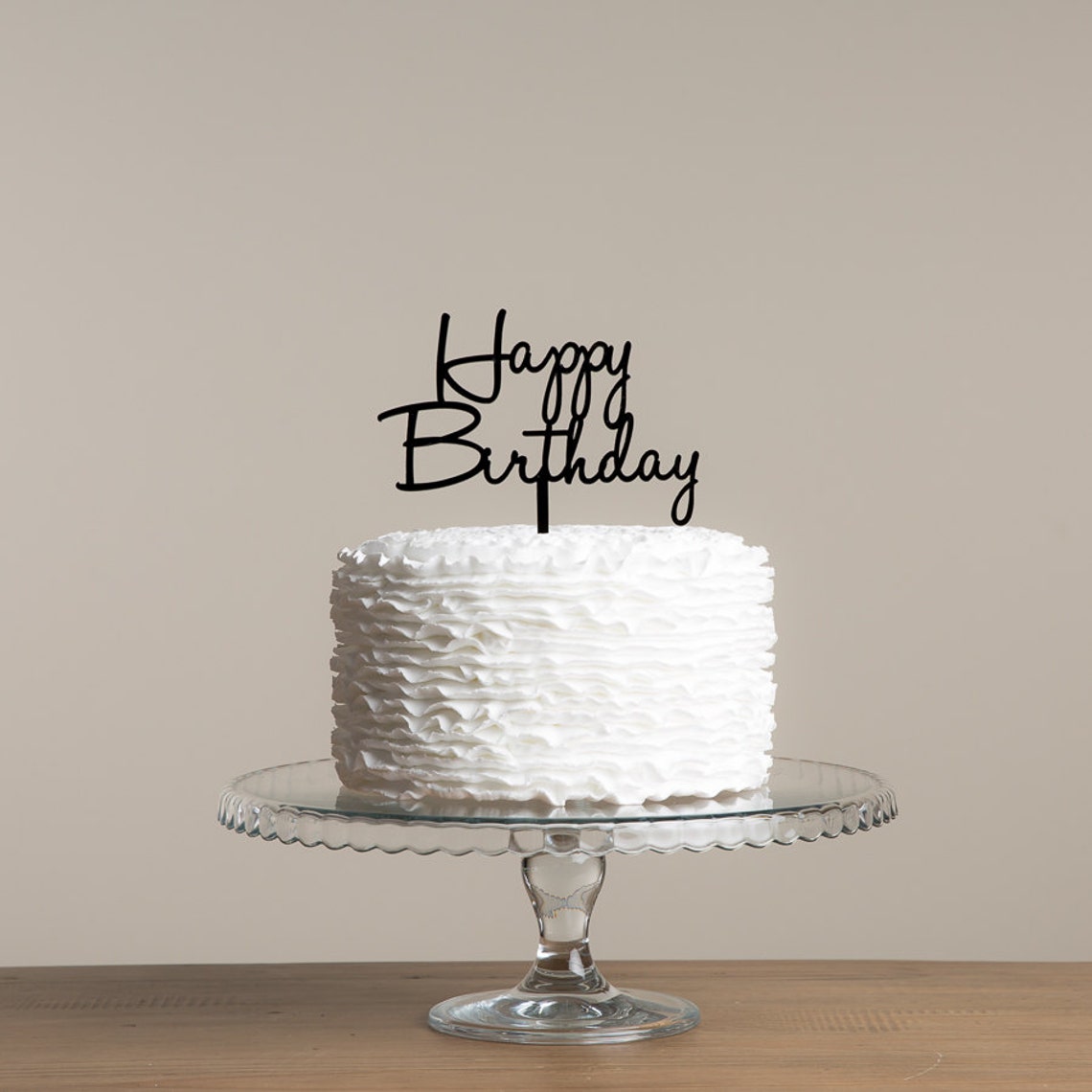 Happy Birthday Celebration Cake Topper Script Party Cake - Etsy