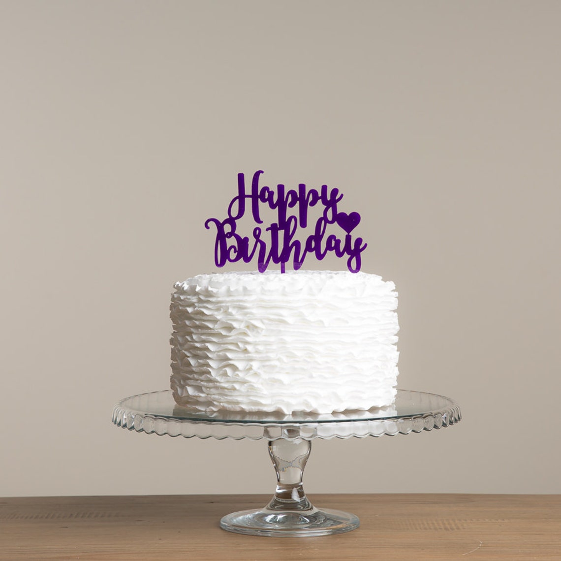 Happy Birthday Cake Topper with Heart Detail Birthday | Etsy