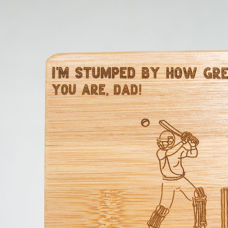 Personalised Engraved Bamboo Cricket Coaster - Custom Cricket Gift for ...