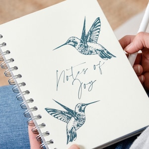 Hummingbird Illustration Personalised A5 Hardback Notebook | Birds ...