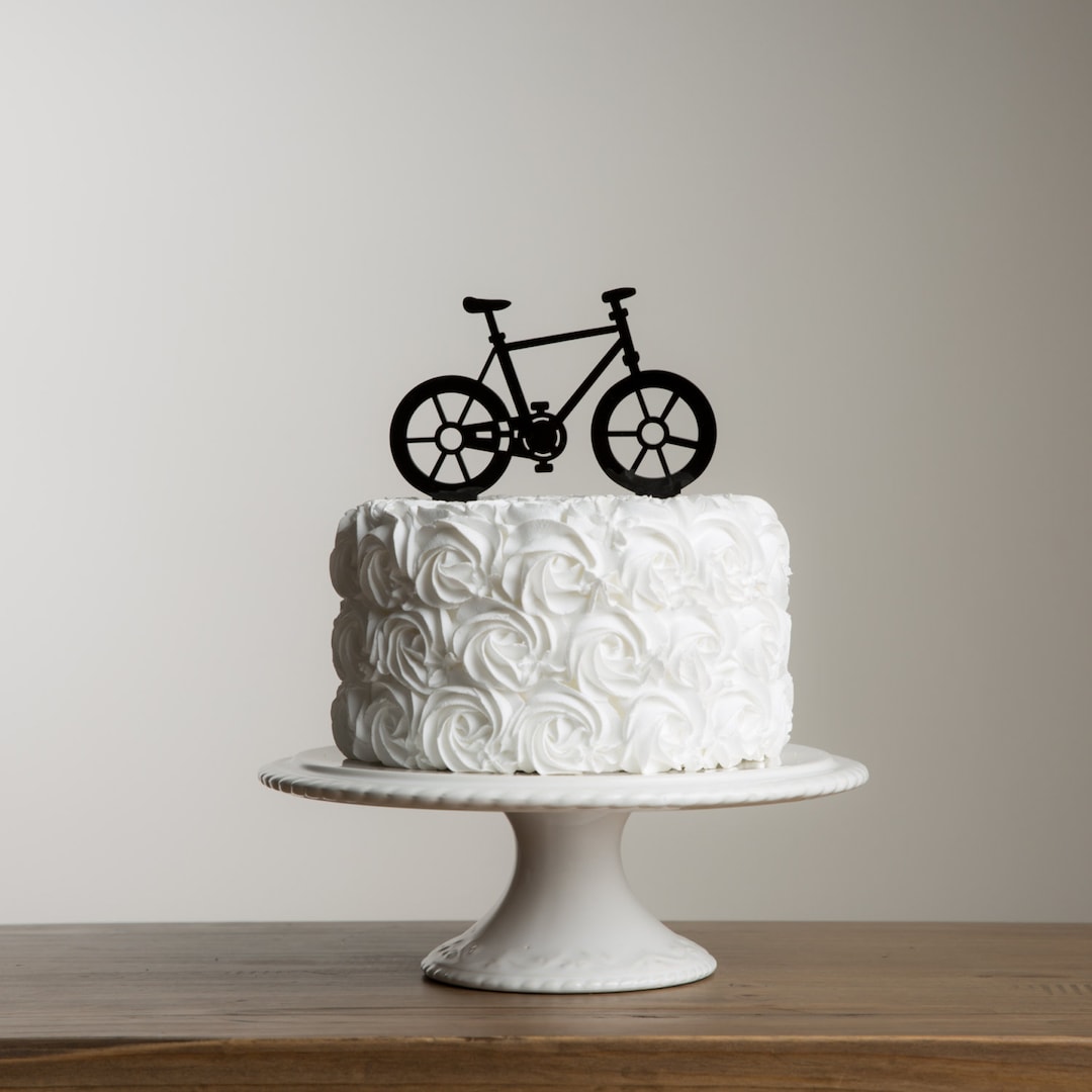 Bike Acrylic Cake Topper - Bicycle Themed Birthday Party Decoration ...