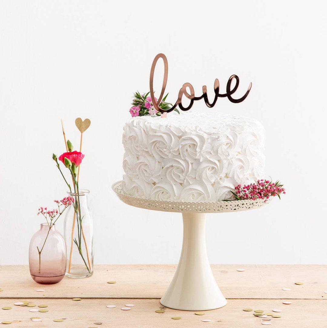 Large Script Love Cake Topper - Acrylic Wedding Decoration - Etsy