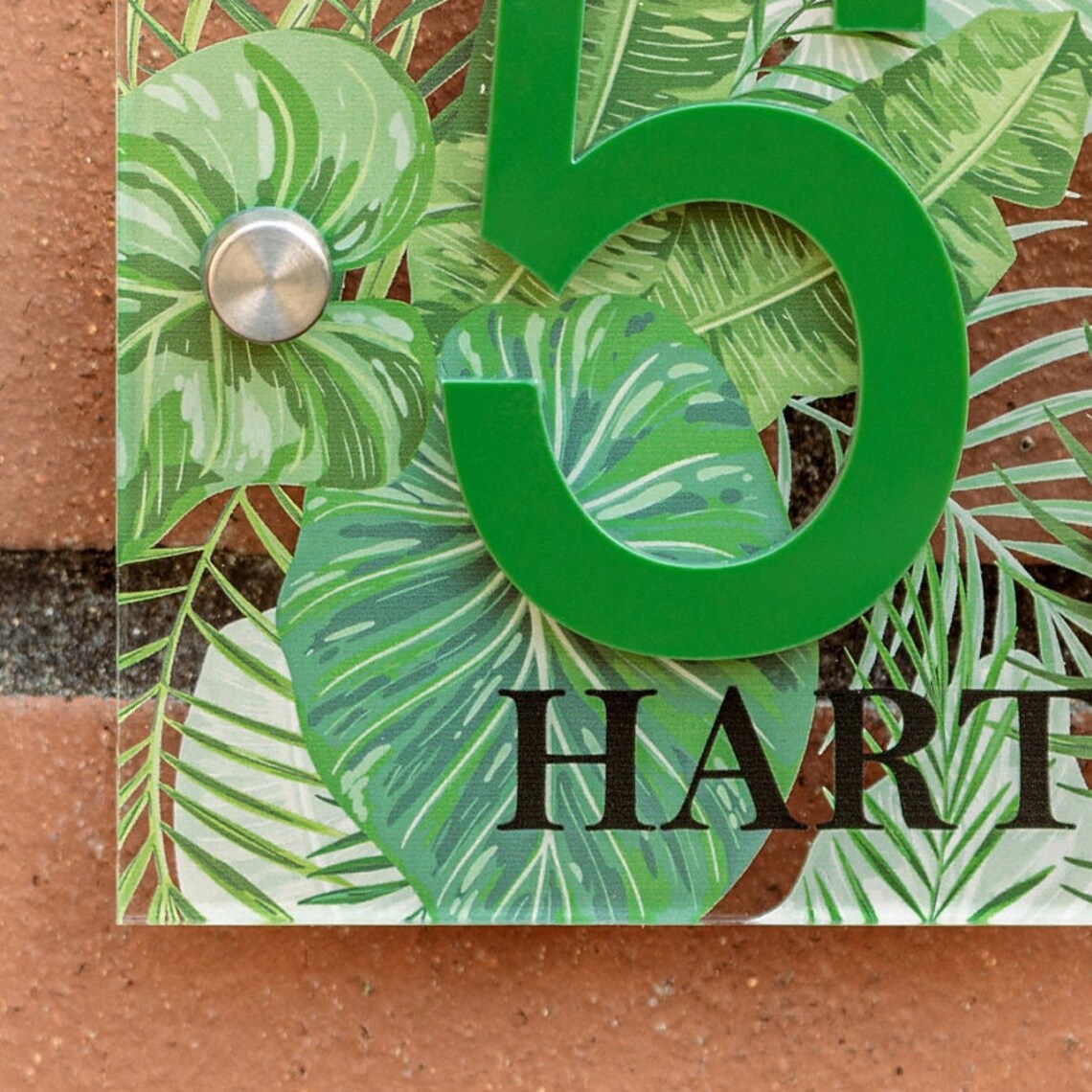 Tropical House Personalised Acrylic Door Number Sign With - Etsy