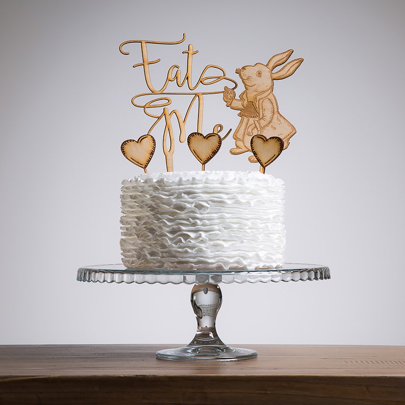 Afternoon Tea 'eat Me' Cake Topper Set Alice in | Etsy UK
