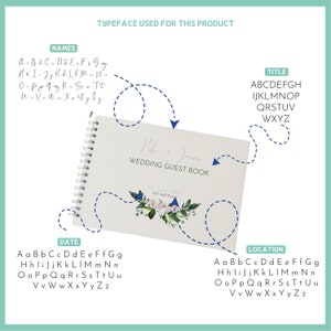Blue Floral Personalised Wedding Guest Book - Personalised Wedding Book ...