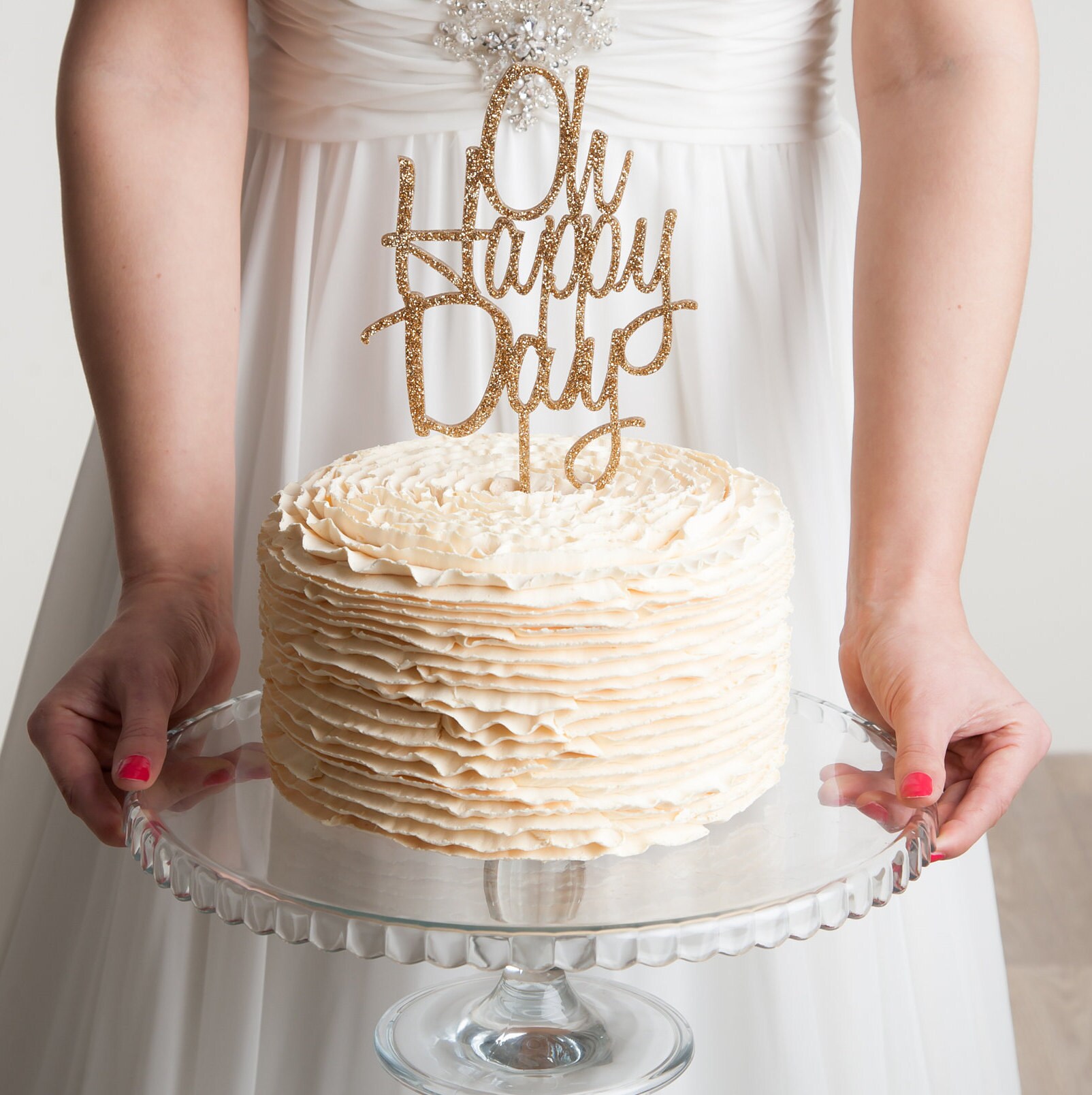 Oh Happy Day Cake Topper - Acrylic Wedding & Celebration Decor - Etsy