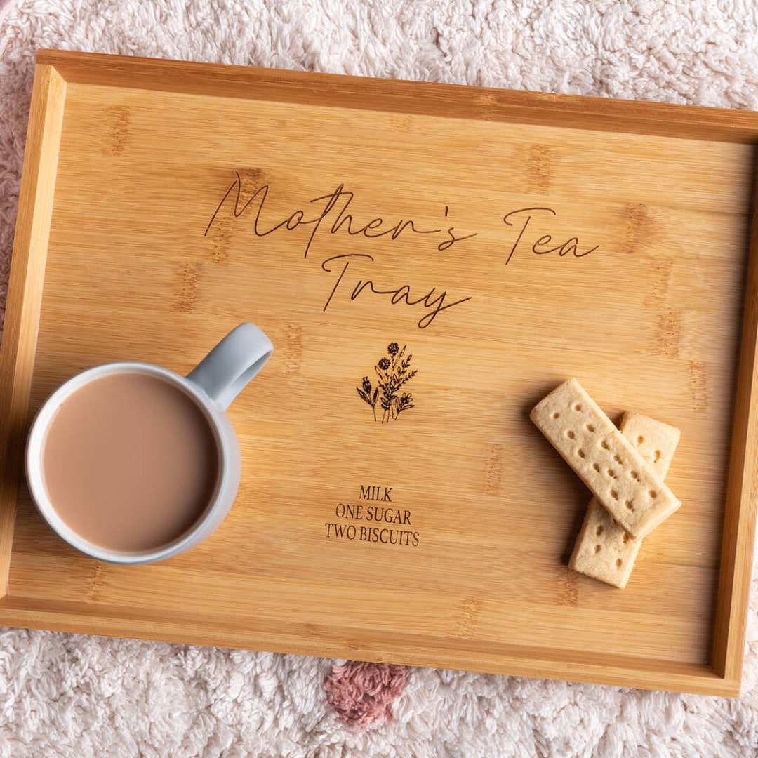 Mother's Engraved Bamboo Tea Break Tray - Etsy