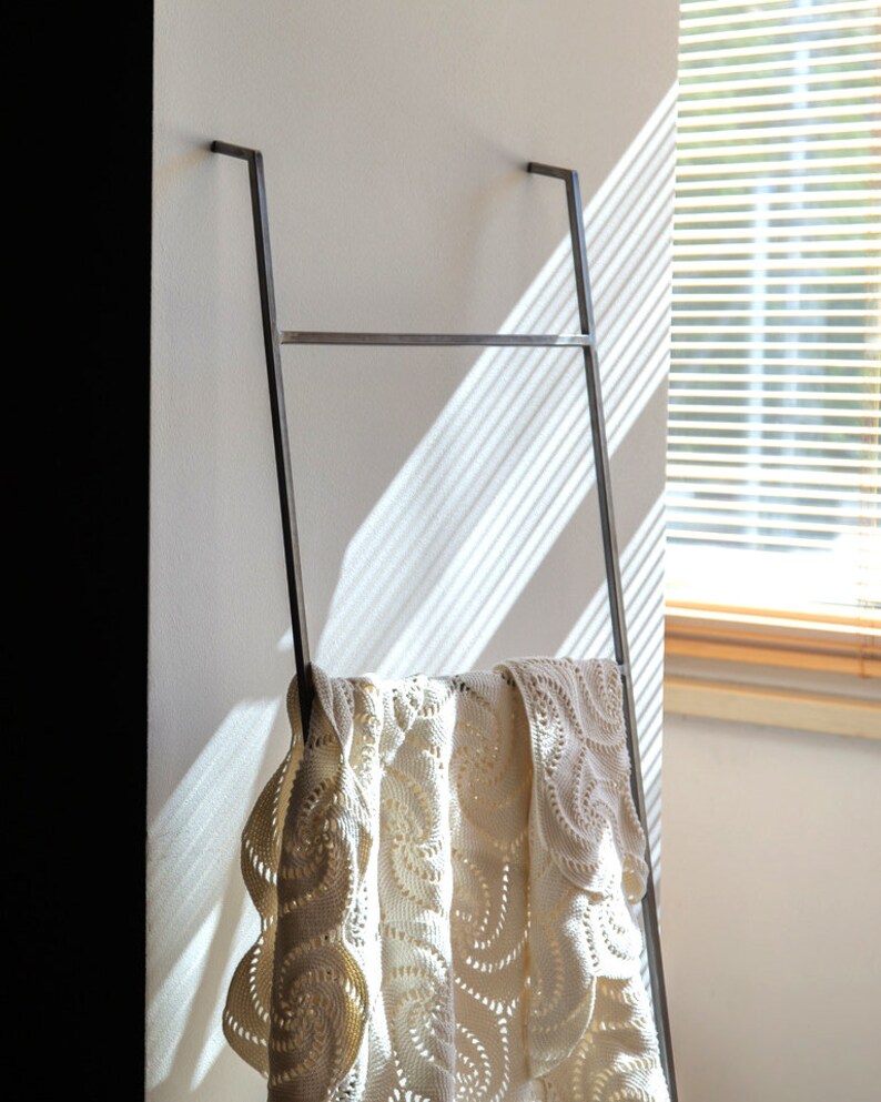 Blanket Display Skinny Ladder Storage With Support // - Etsy