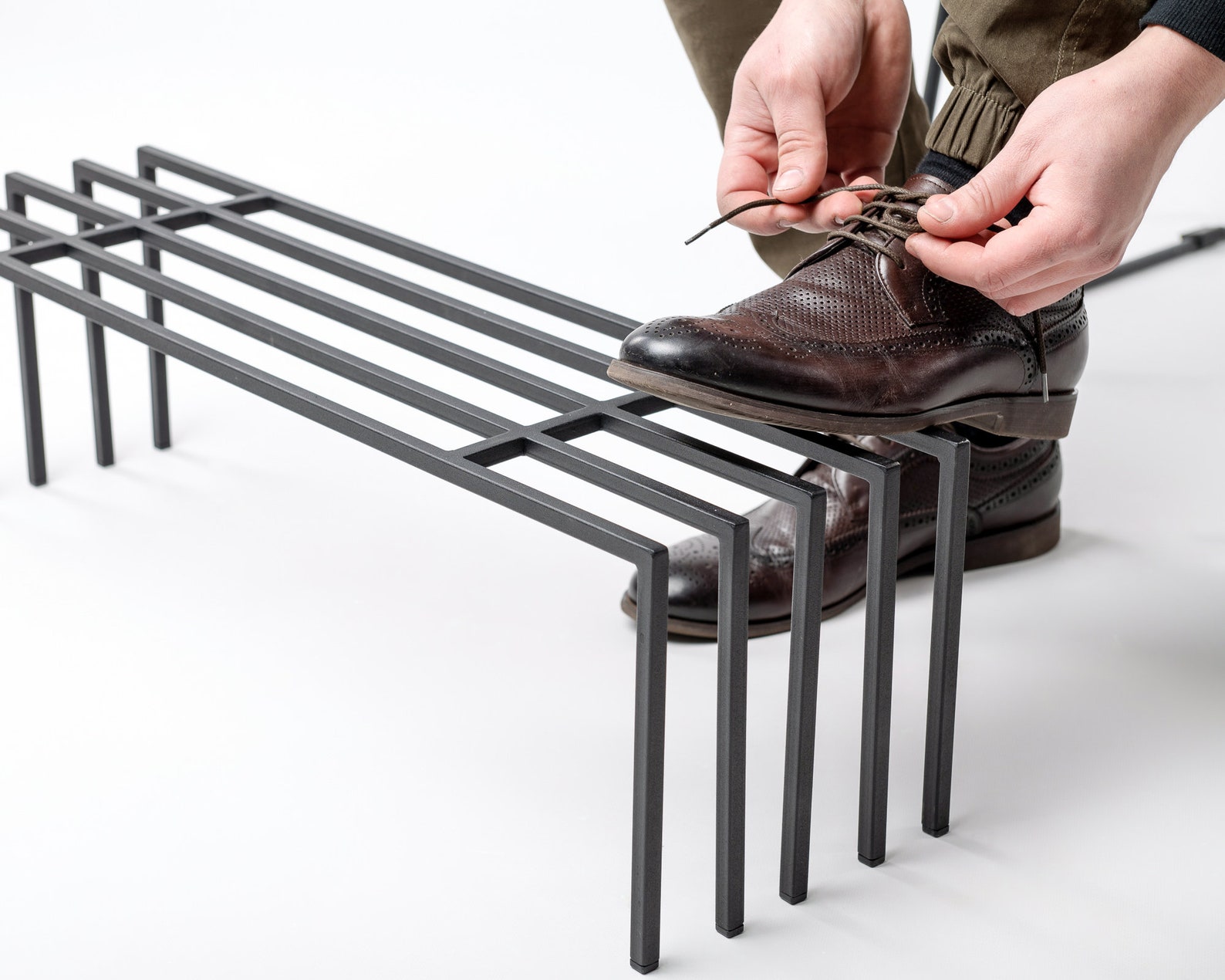 Minimalist Black Metal Shoe Rack Hand Welded Shoe Storage for - Etsy