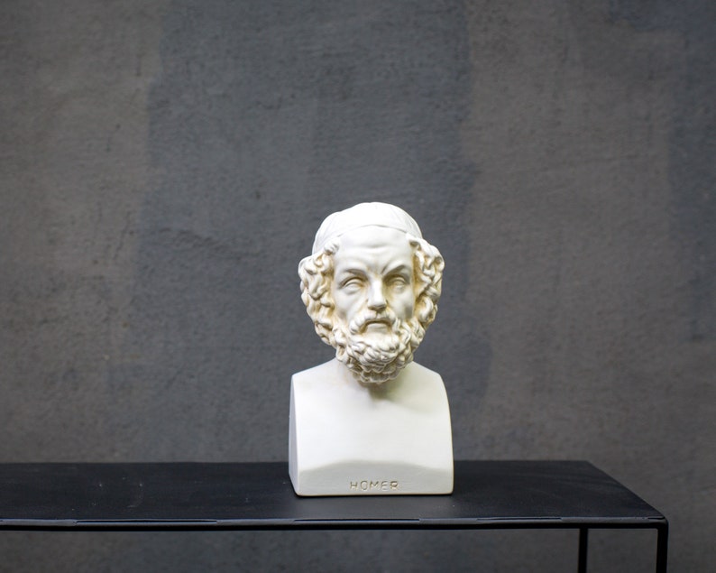 Homer Bust Sculpture | Single Plaster Bookend - Etsy