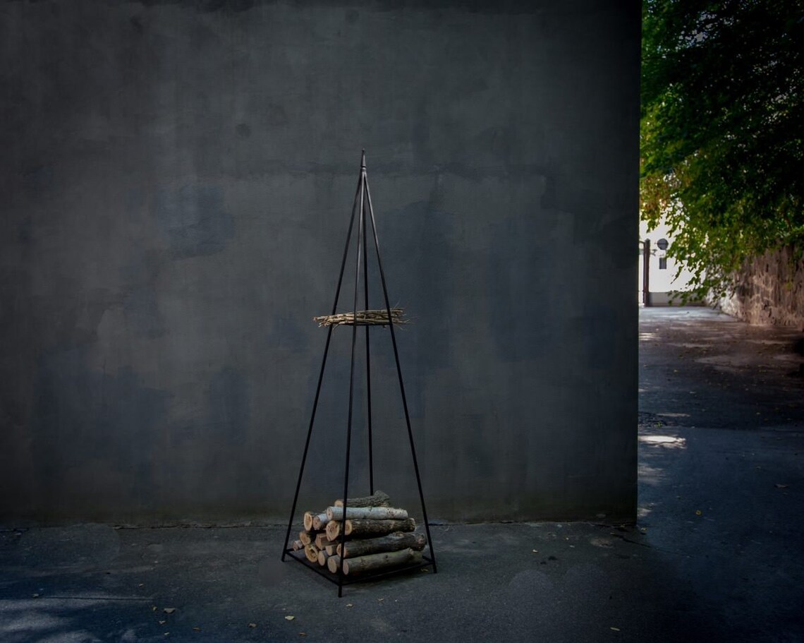 Pyramid Log holder // Firewood Storage for indoors or outdoors | Etsy