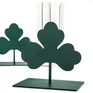 Metal Bookends - Clover Leaf - Irish Themed Decorative Functional Shelf ...