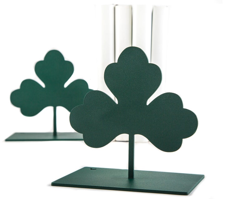 Metal Bookends Clover Leaf Irish Themed Decorative - Etsy