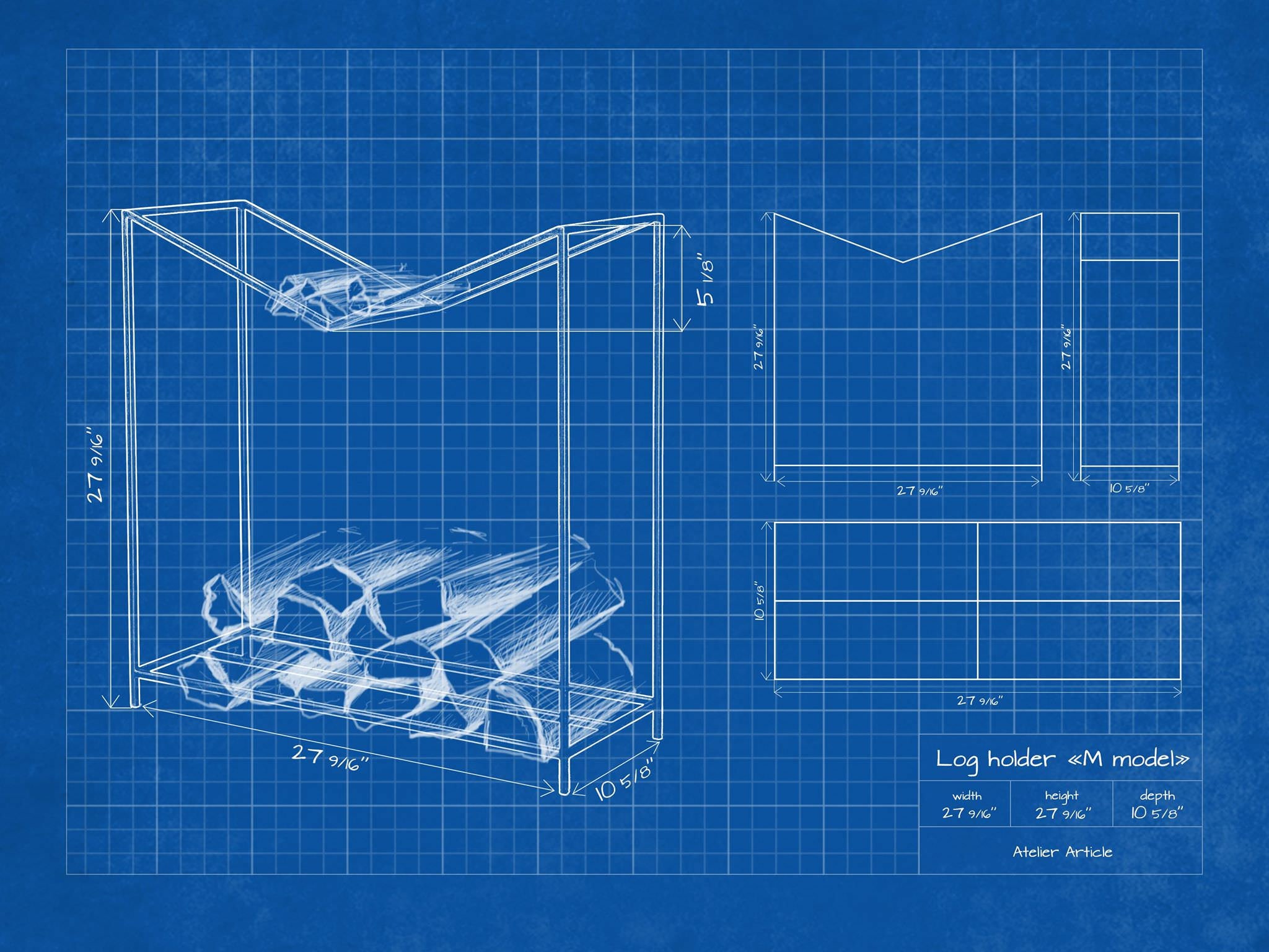 Log Holder // Minimalist Modern Firewood Storage Box Container | Etsy