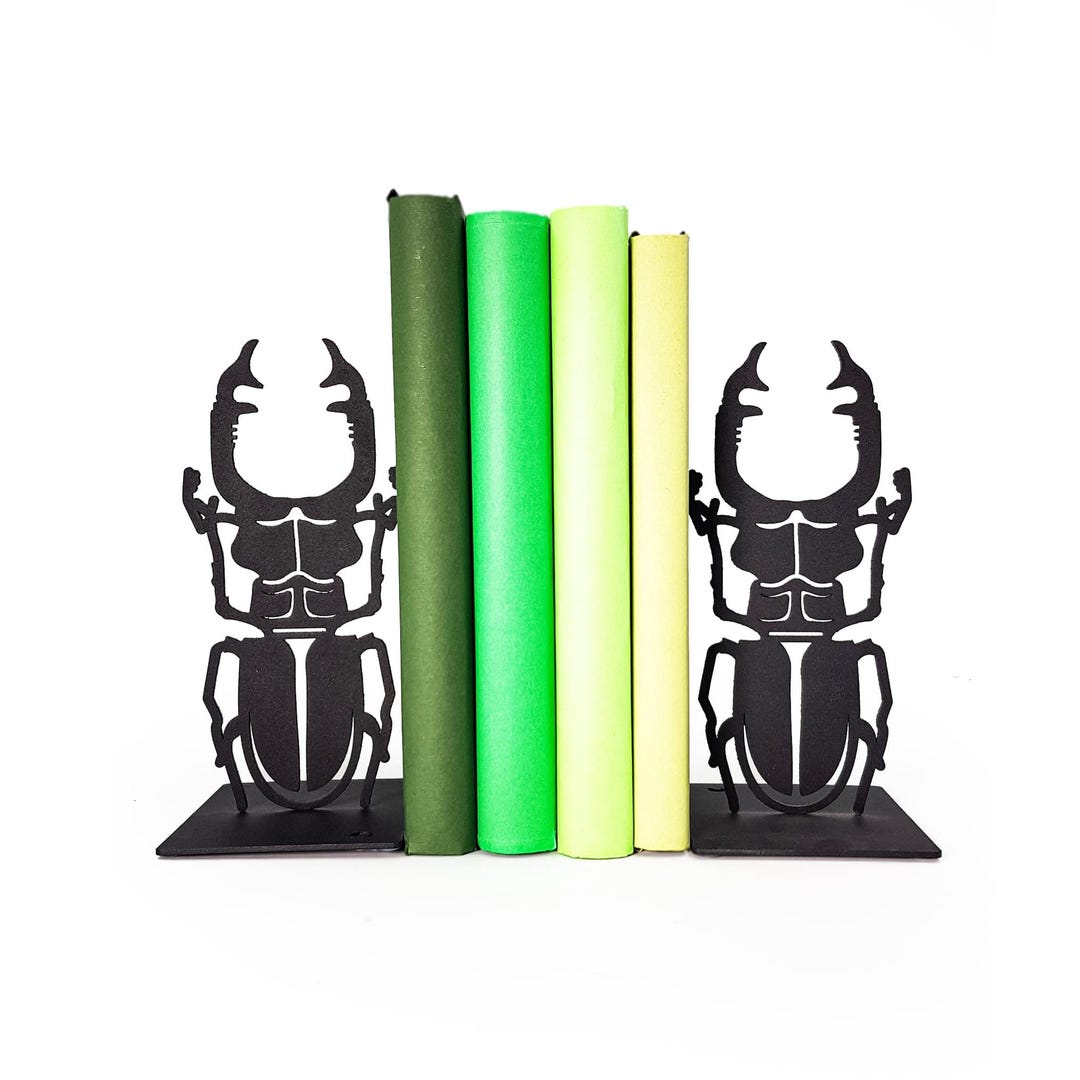 Metal Beetle Bookends: Insect Themed Shelf Decor - Etsy