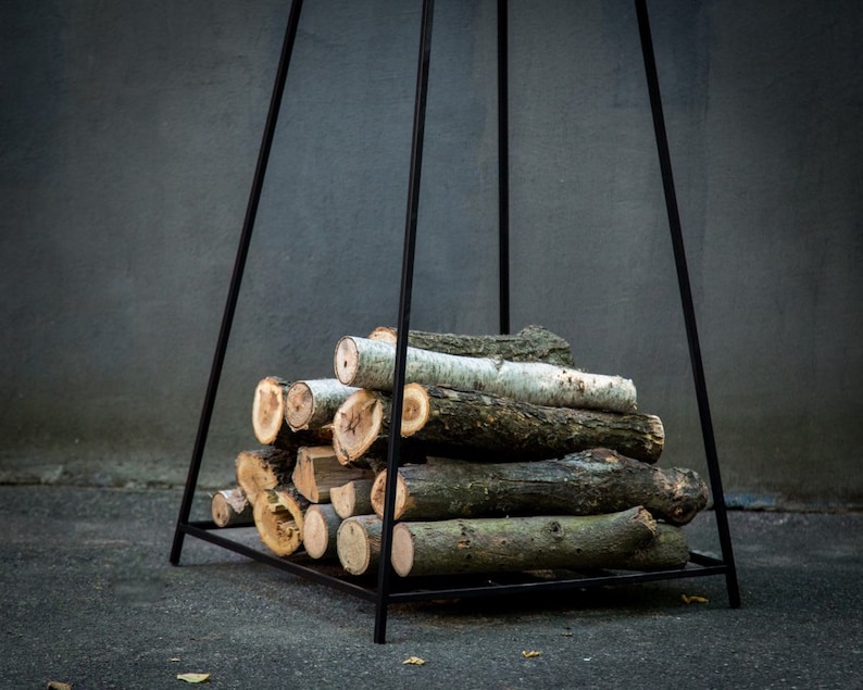 Pyramid Log holder // Firewood Storage for indoors or outdoors | Etsy