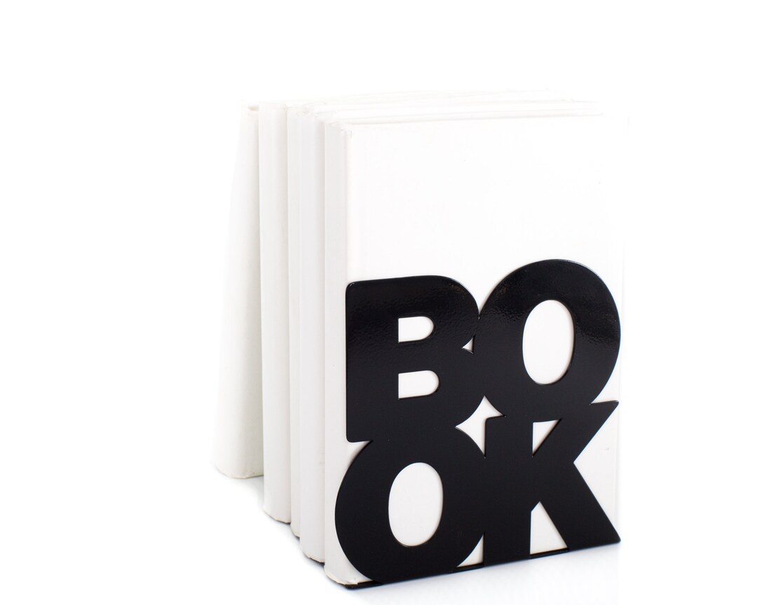 Modern Simple Metal Bookends Bookone, Gift for Librarian, Teacher ...