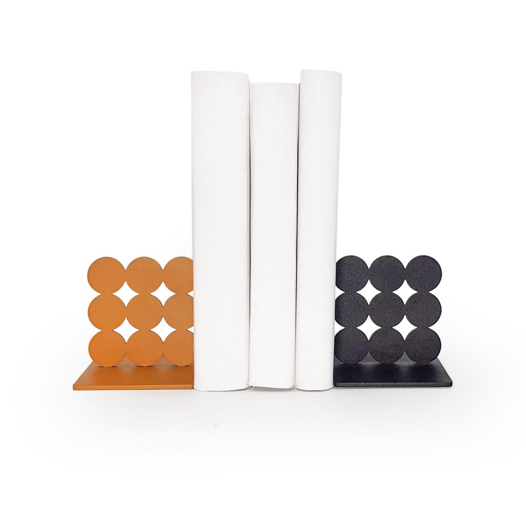 Metal Bookends "nine Balls." Simple Modern Geometry Shelf Decor ...
