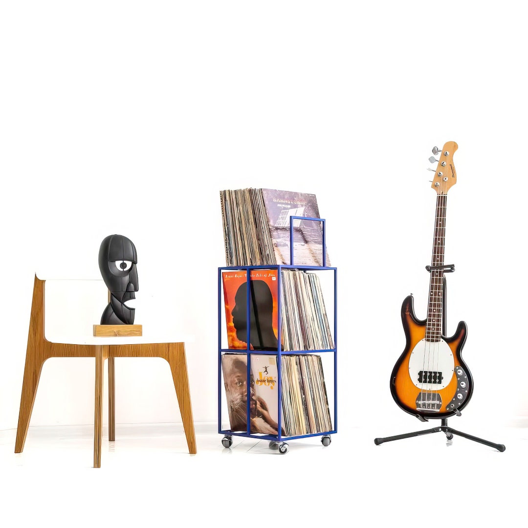 Vinyl Record Storage // Triple Deck LP Album Mobile Cart // Holds ...