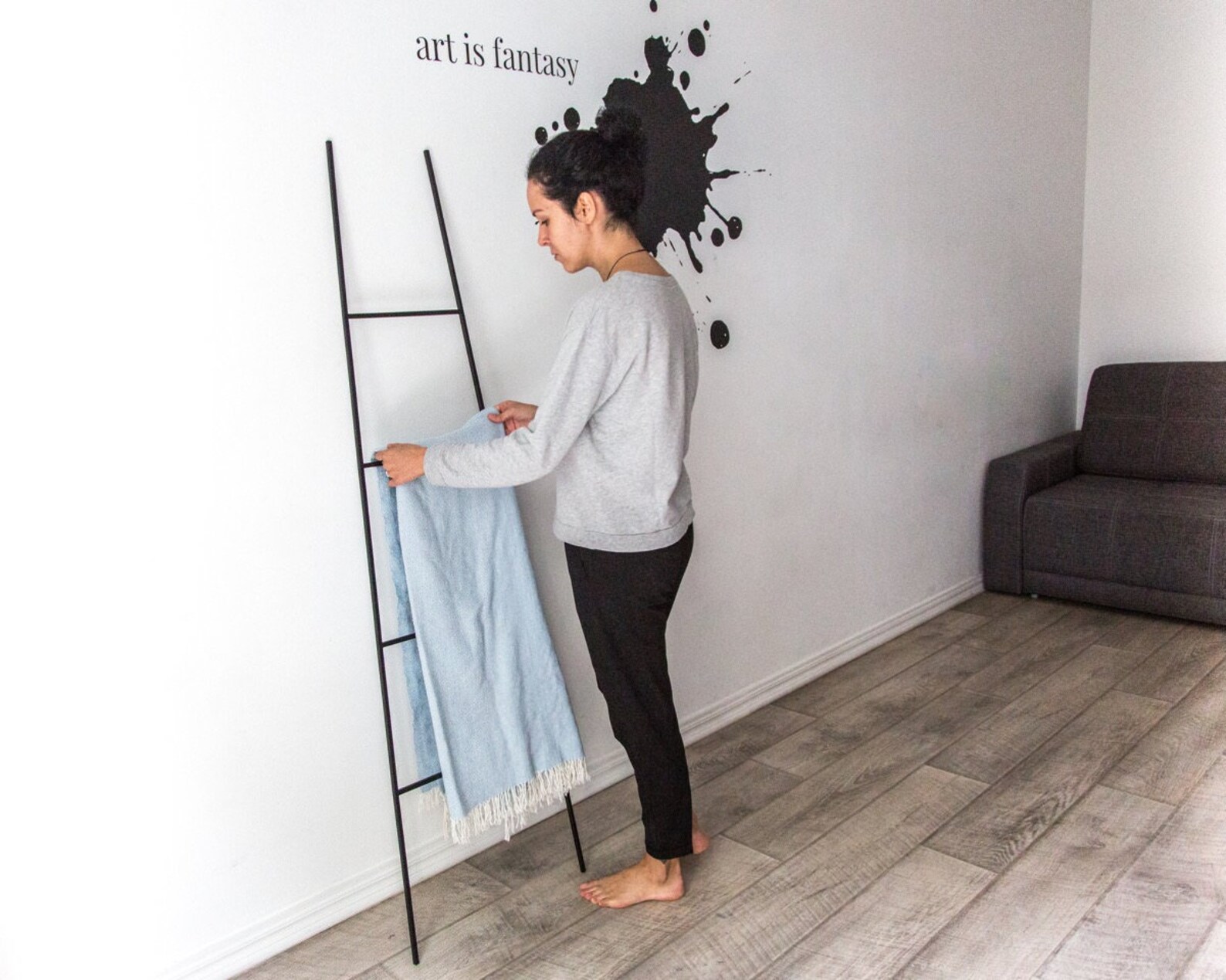 Blanket Display Metal Skinny Ladder | Etsy