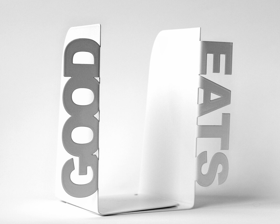 Metal Kitchen Bookends Good Eats Functional Decor for - Etsy