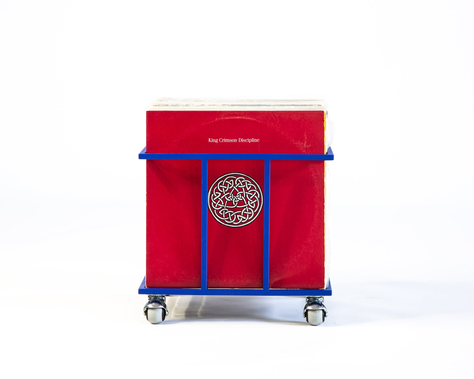 LP Storage // Record Crate // Record Box on Rotating Wheels // | Etsy