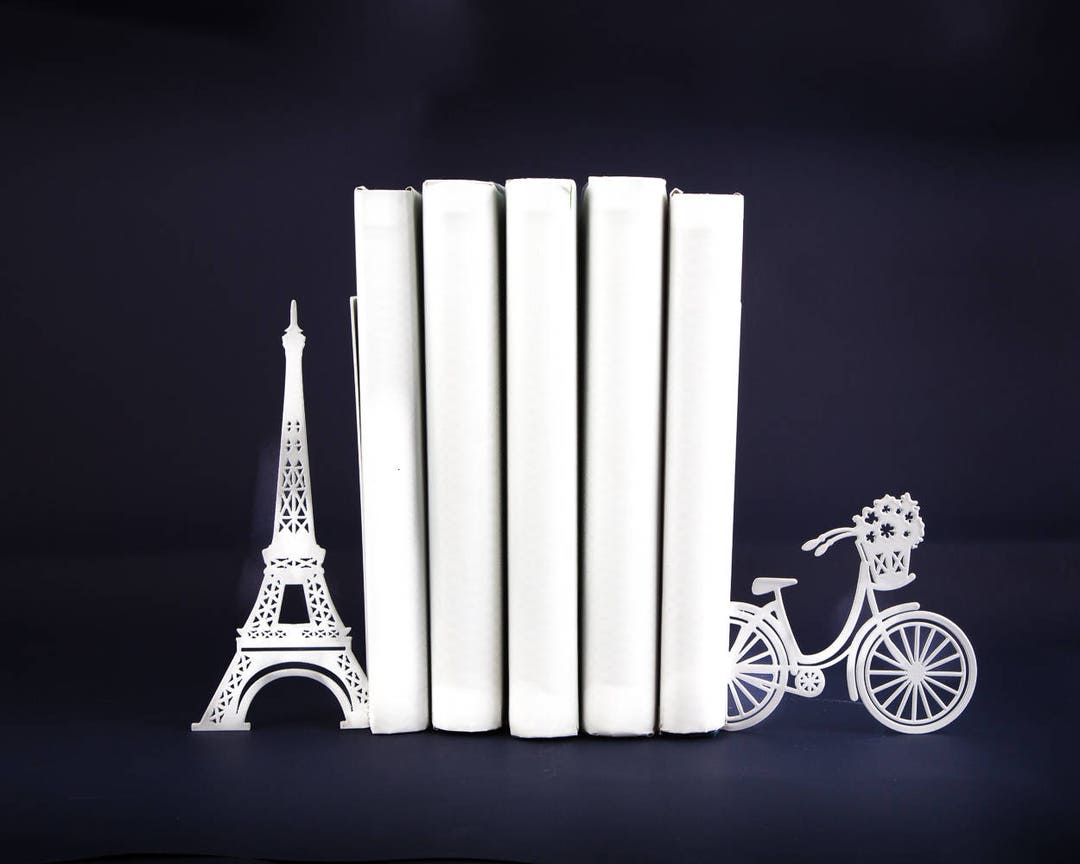 Unique Metal Bookends Oh Paris Shelf Decor // Functional Modern Home ...