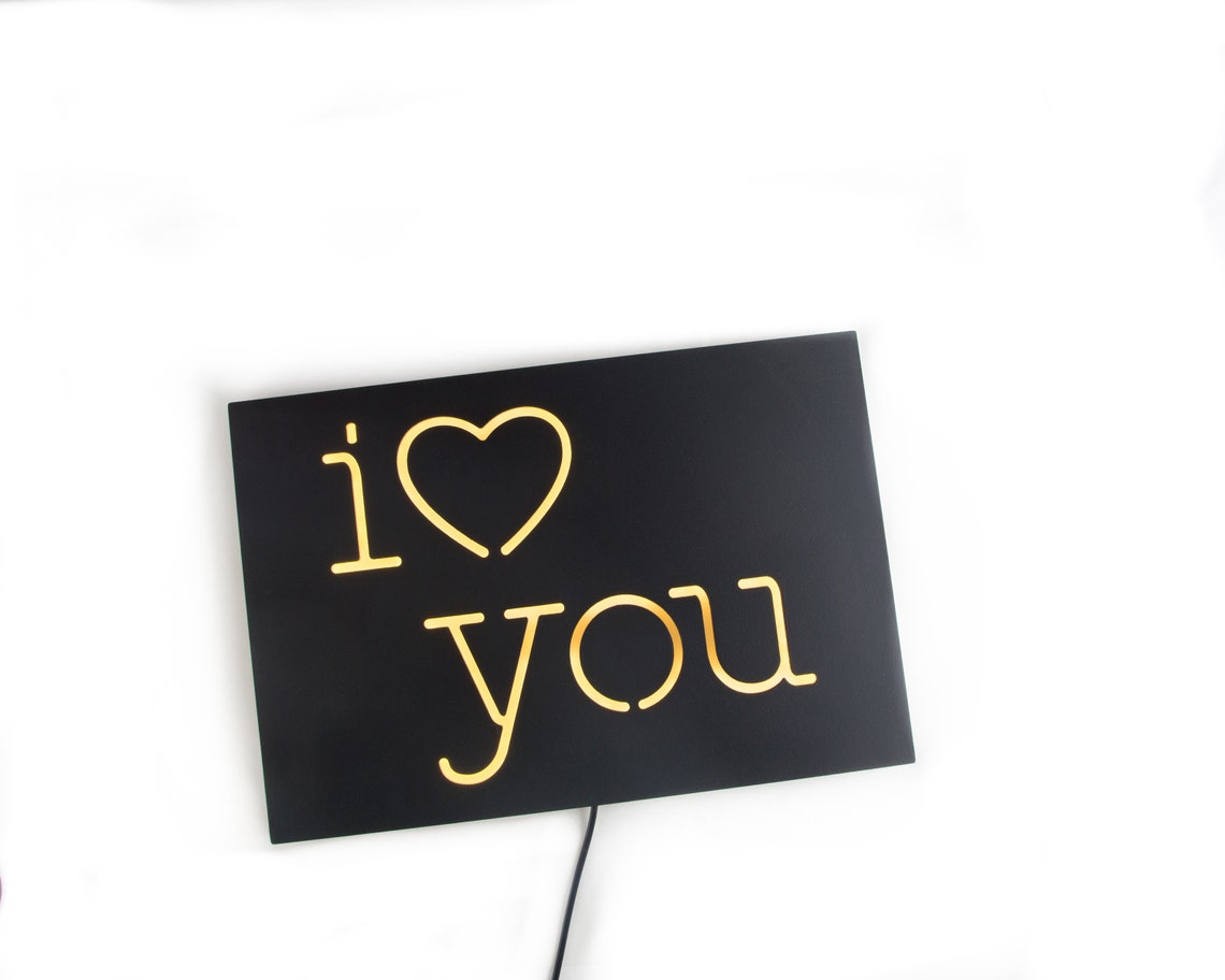 LED Wall Sign I love you | Etsy