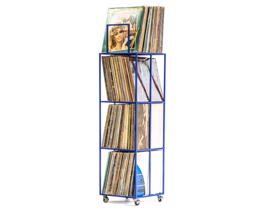 Vinyl Record Storage // 4 Deck LP Album Mobile Stand // Holds Around ...