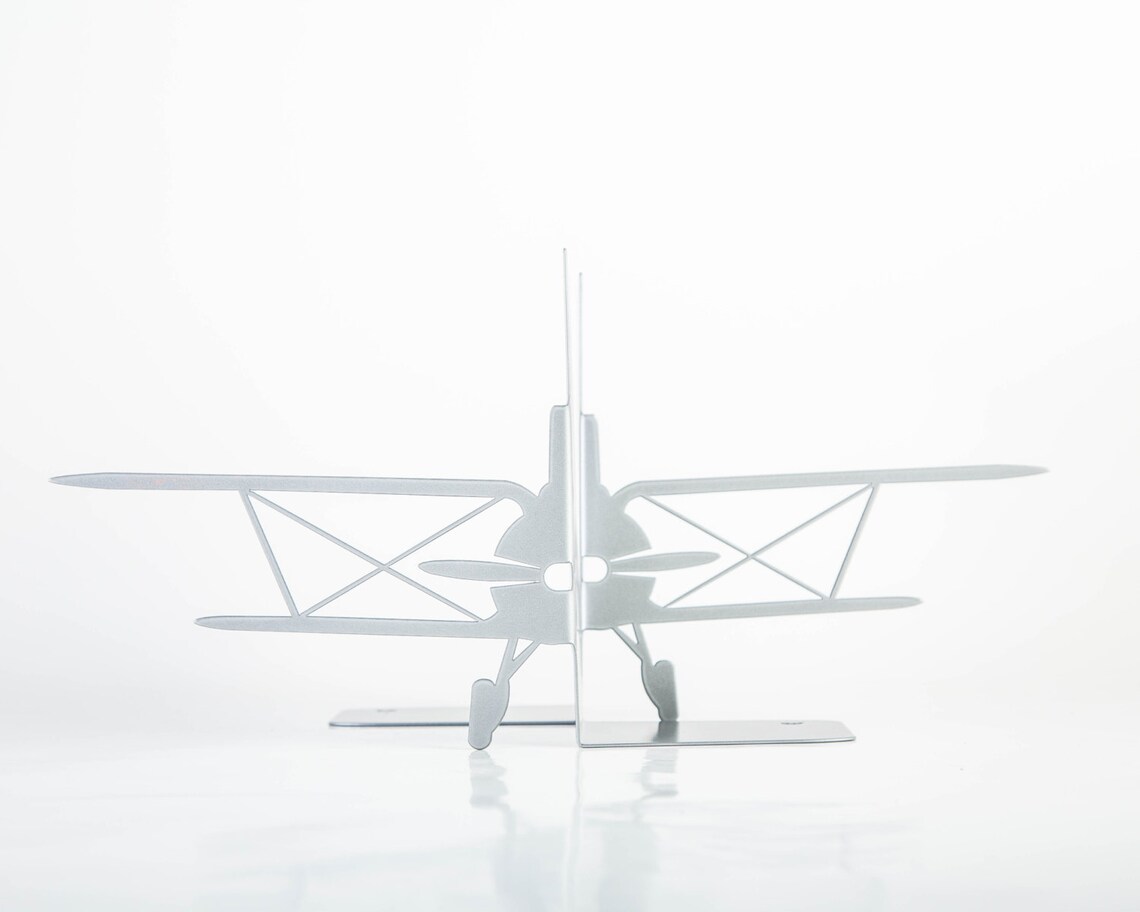 Retro Airplane Metal Bookends Biplane / Aviator Theme Nursery - Etsy