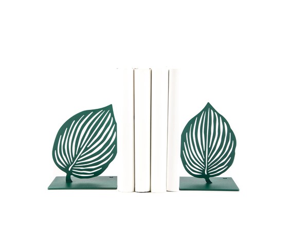 Metal Bookends Green Leaves by Atelier Article // FREE | Etsy