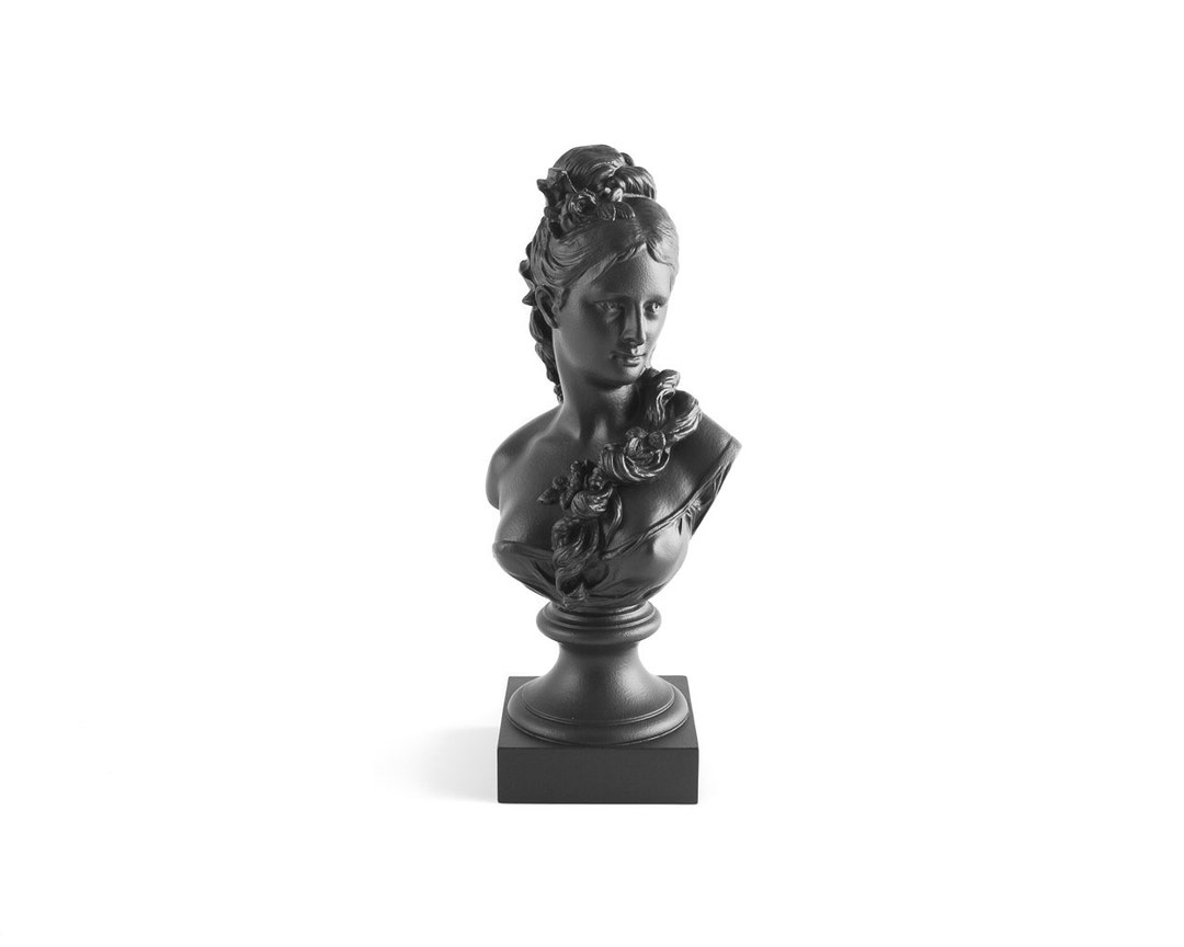 Black Bust // Woman // After Carrier-belleuse Chalk Bust Semi Nude ...