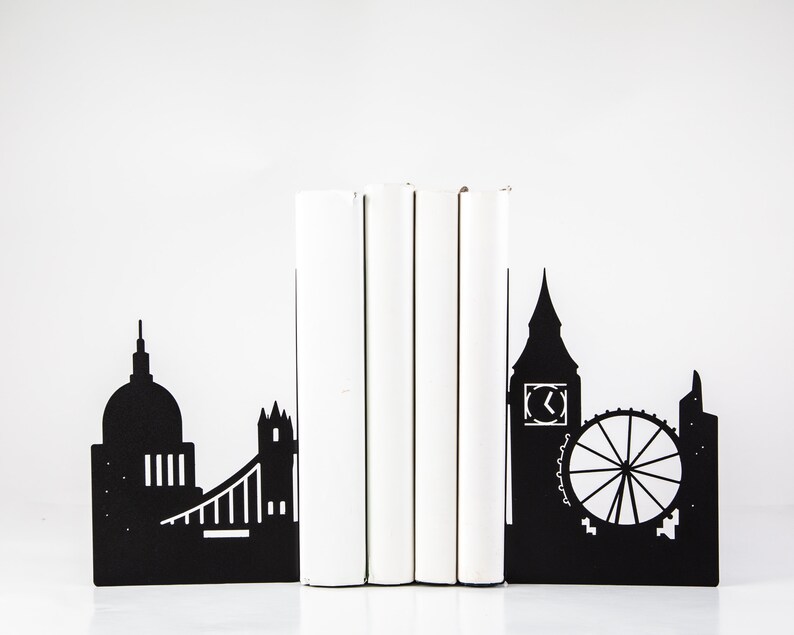 Metal Bookends London / UK Loving Reader // City Scape // - Etsy