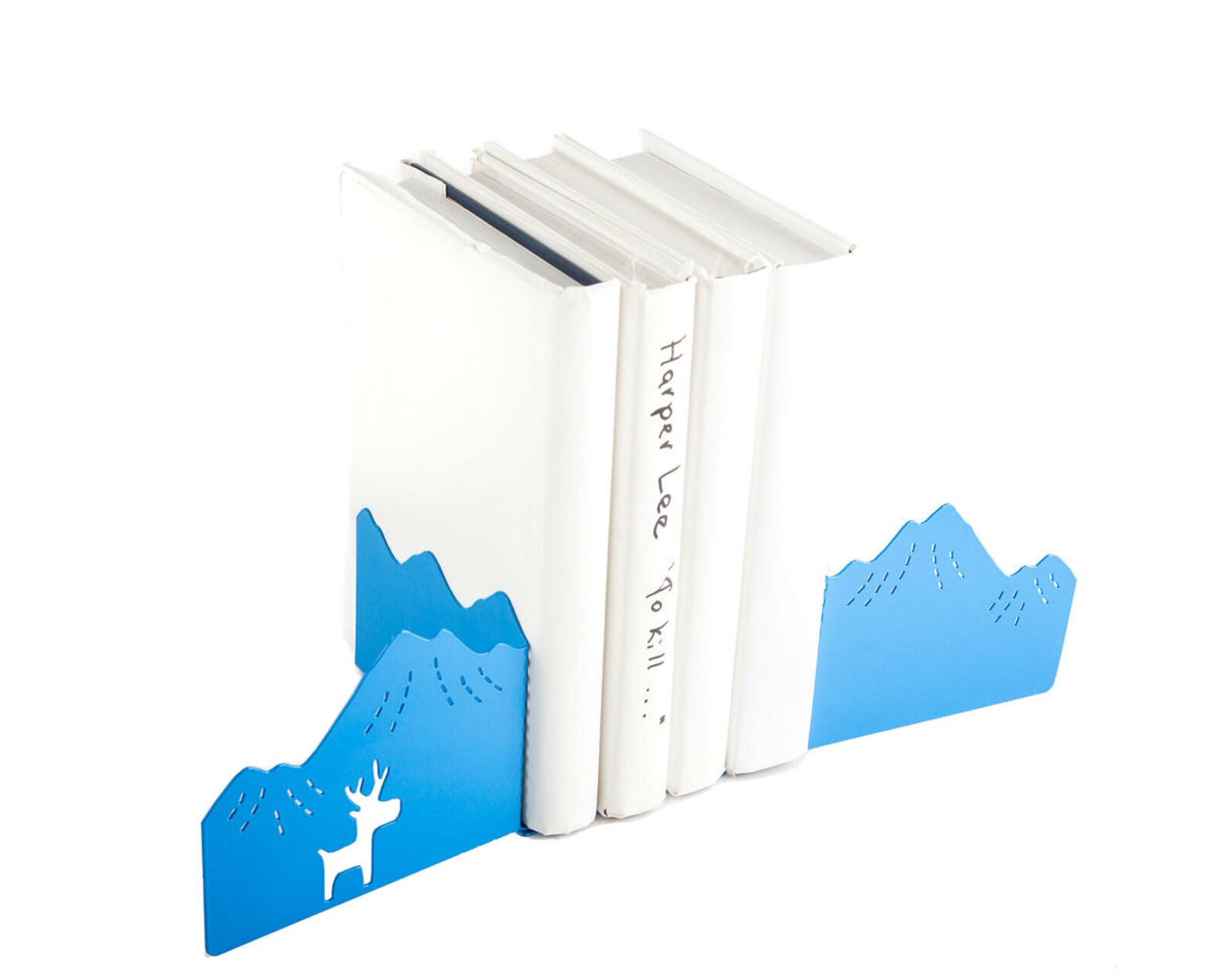 Decorative Bookends Mountains and a Moose // Unique Book | Etsy