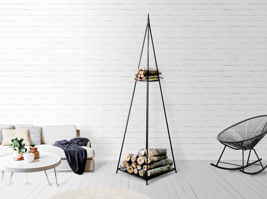 Pyramid Log Holder // Firewood Storage for Indoors or Outdoors - Etsy