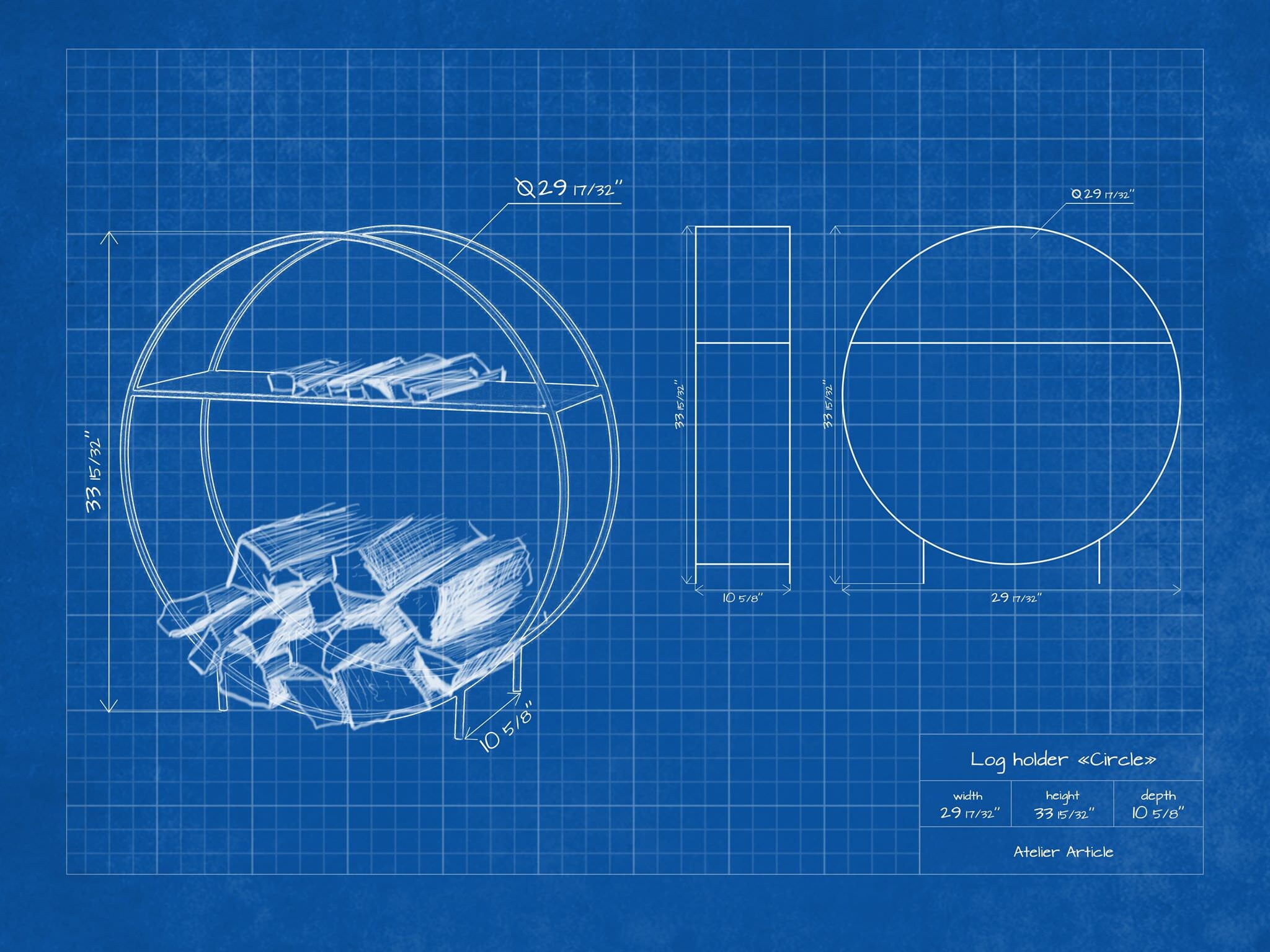 Round Log Holder // Minimalist Firewood Storage Box Container | Etsy
