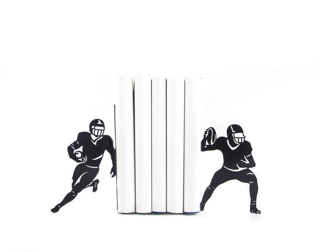 Black Metal Football Bookends: Sports Decor Gift - Etsy