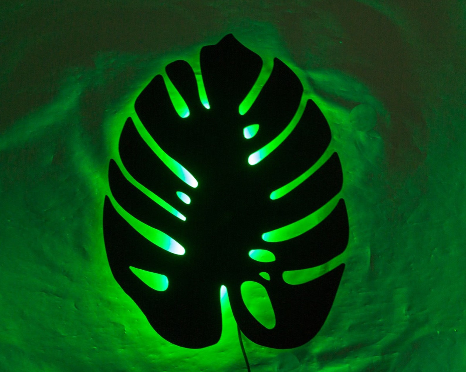 Monstera Green LED Wall Light Up - Etsy