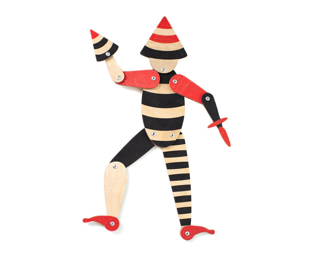 Wooden Acrobat Puppet – Handmade Jumping Jack Marionette, Bauhaus Wall ...