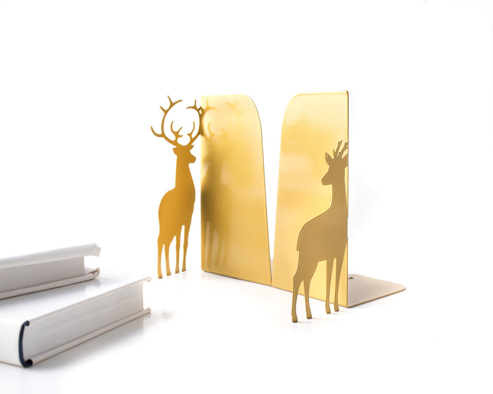 Metal Bookends Deer Couple // Christmas Gift // Nursery - Etsy