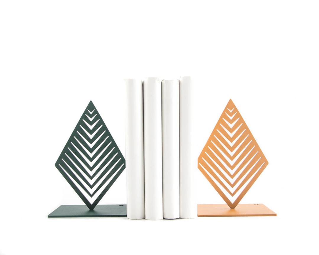 Metal Bookends "geometrical Sprout." Modern and Simple Geometric Shelf ...