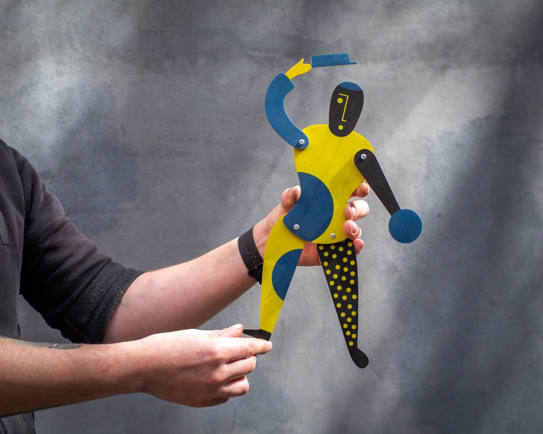 Jumping Jack Puppet | Bauhaus Clown | Wooden Marionette | Whimsical ...