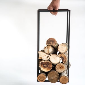 Log Holder Small With a Handle // Firewood Carrier // Storage Container ...