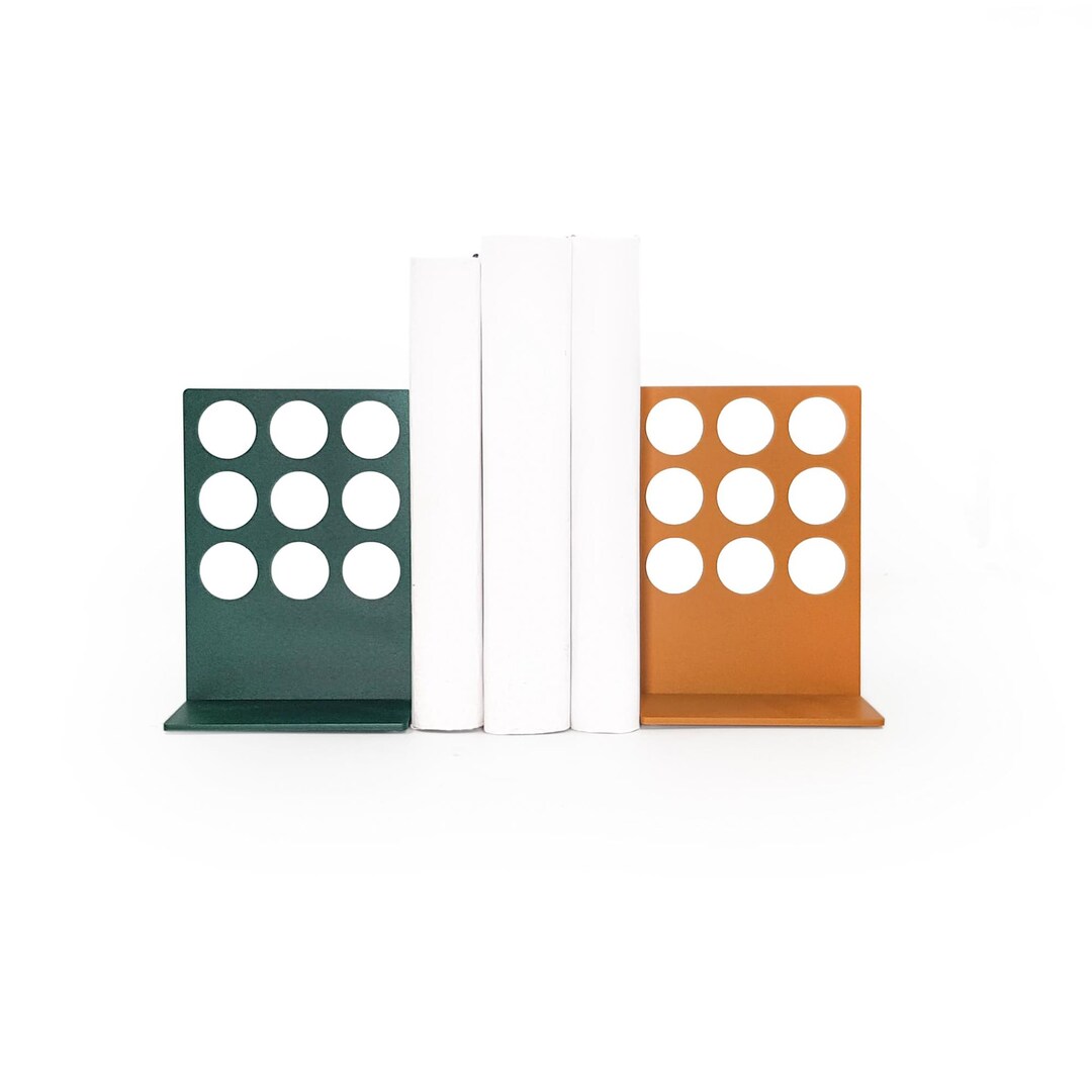 Artistic Metal Bookends domino Simple Modern Geometry Shelf Decor ...